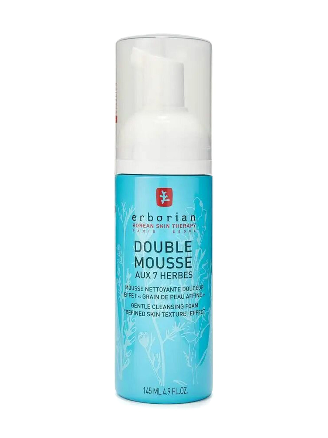 Erborian DOUBLE MOUSSE 145мл - Корейская пенка-мусс для умывания Глубокое очищение пор, Сияние кожи