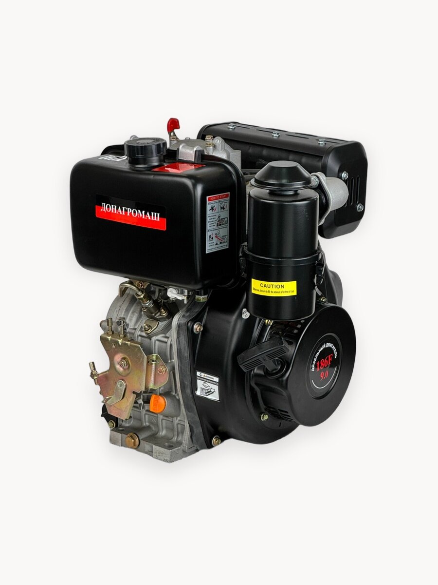 Двигатель дизельный для мотоблока или мототехники донагромаш 186F (9 л. с, вал 25мм, шлицевой)
