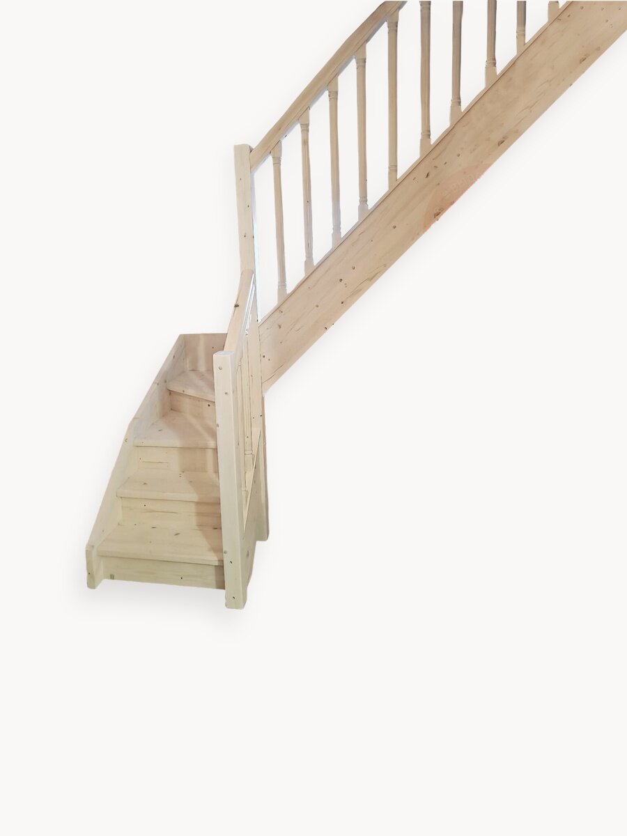 Стаиршоп Деревянная лестница на второй этаж для проема от 900х1710 мм высота 2475 мм (правая)