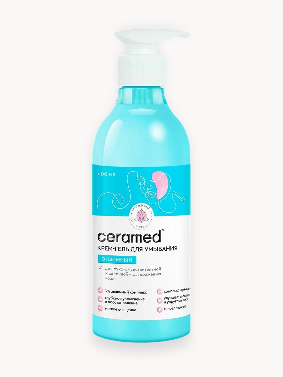 CERAMED Крем-гель для умывания энзимный, 400 мл