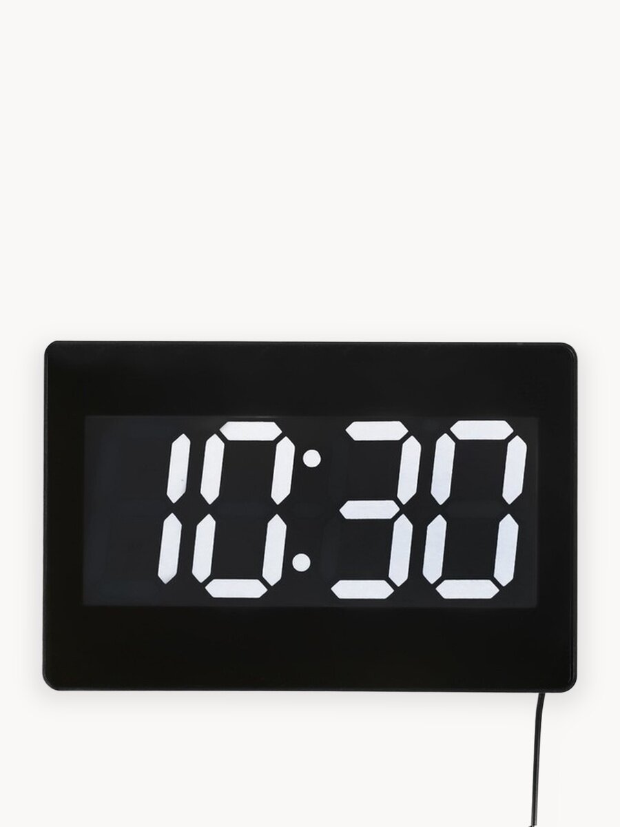 Часы электронные настенные, настольные "Соломон" с будильником, размер 15.5×23.5 см, белая индикация, цвет чёрный