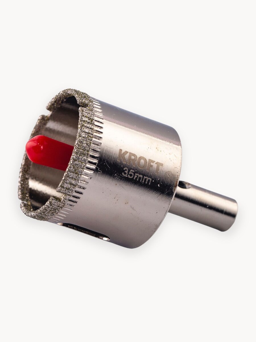 Коронка алмазная 35 мм по керамике цилиндричиский хвостовик KROFT