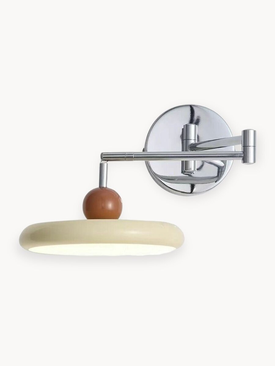 Светильник, настенный, винтажный, французский, кремовый, кованое железо, акрил, без проводов