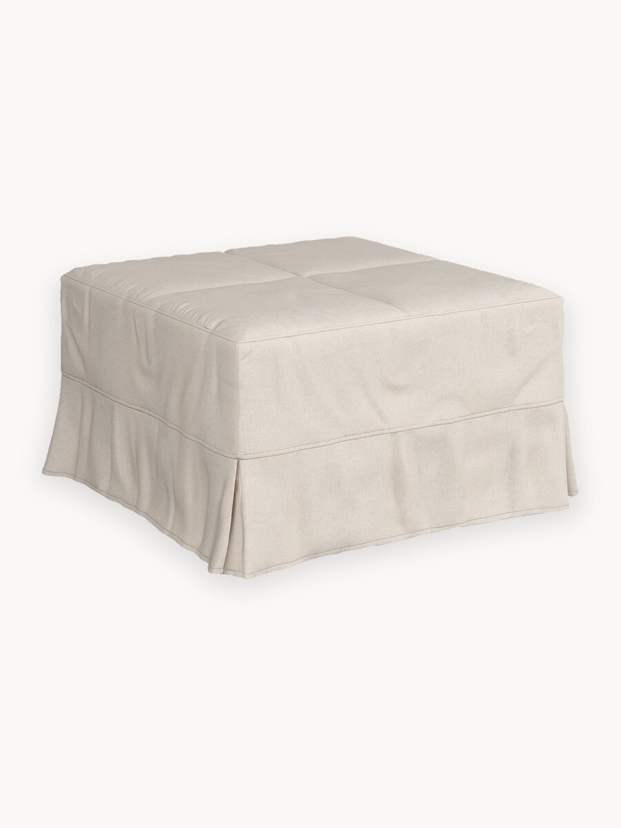 Пуф-кровать Клио Лама 04, Твой Диван, съемный чехол, пошаговый механизм, кремовый