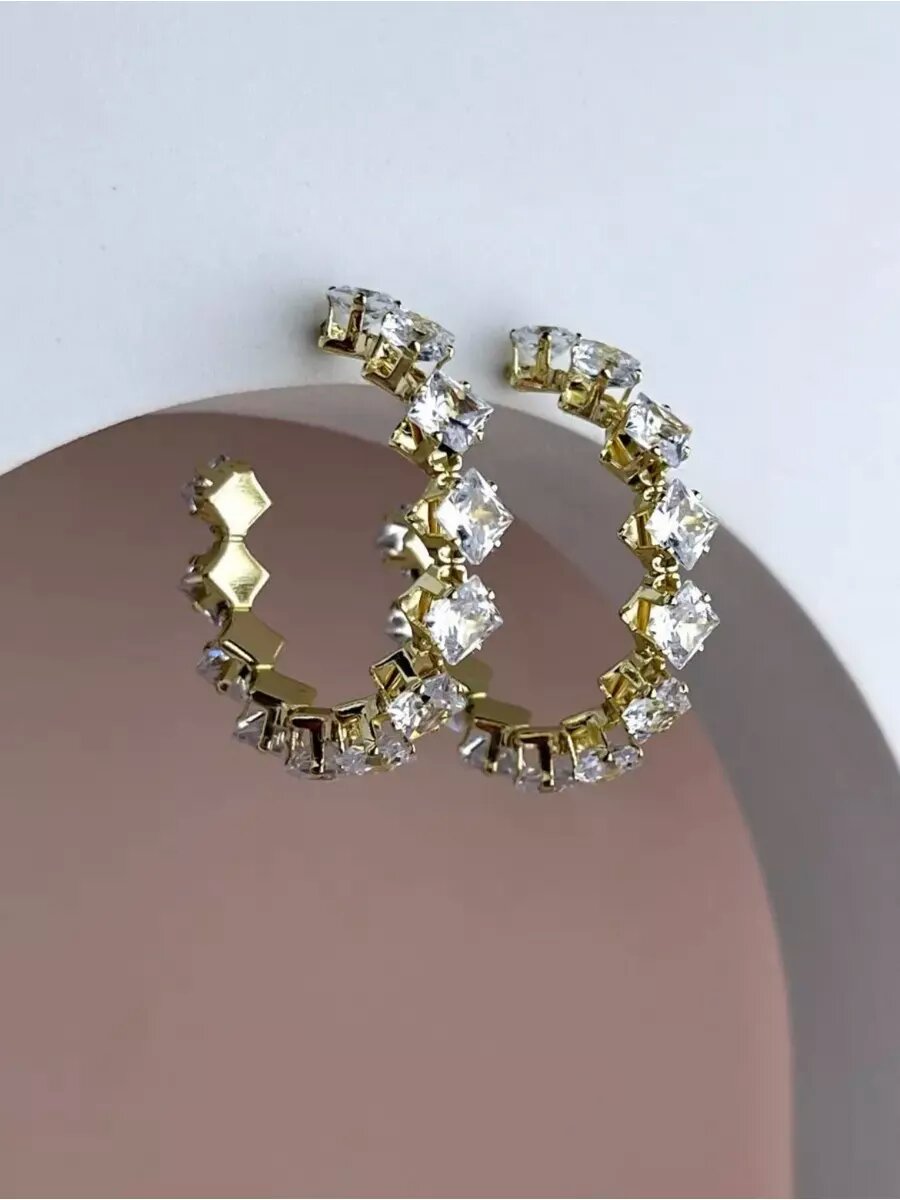 Серьги конго, прозрачный