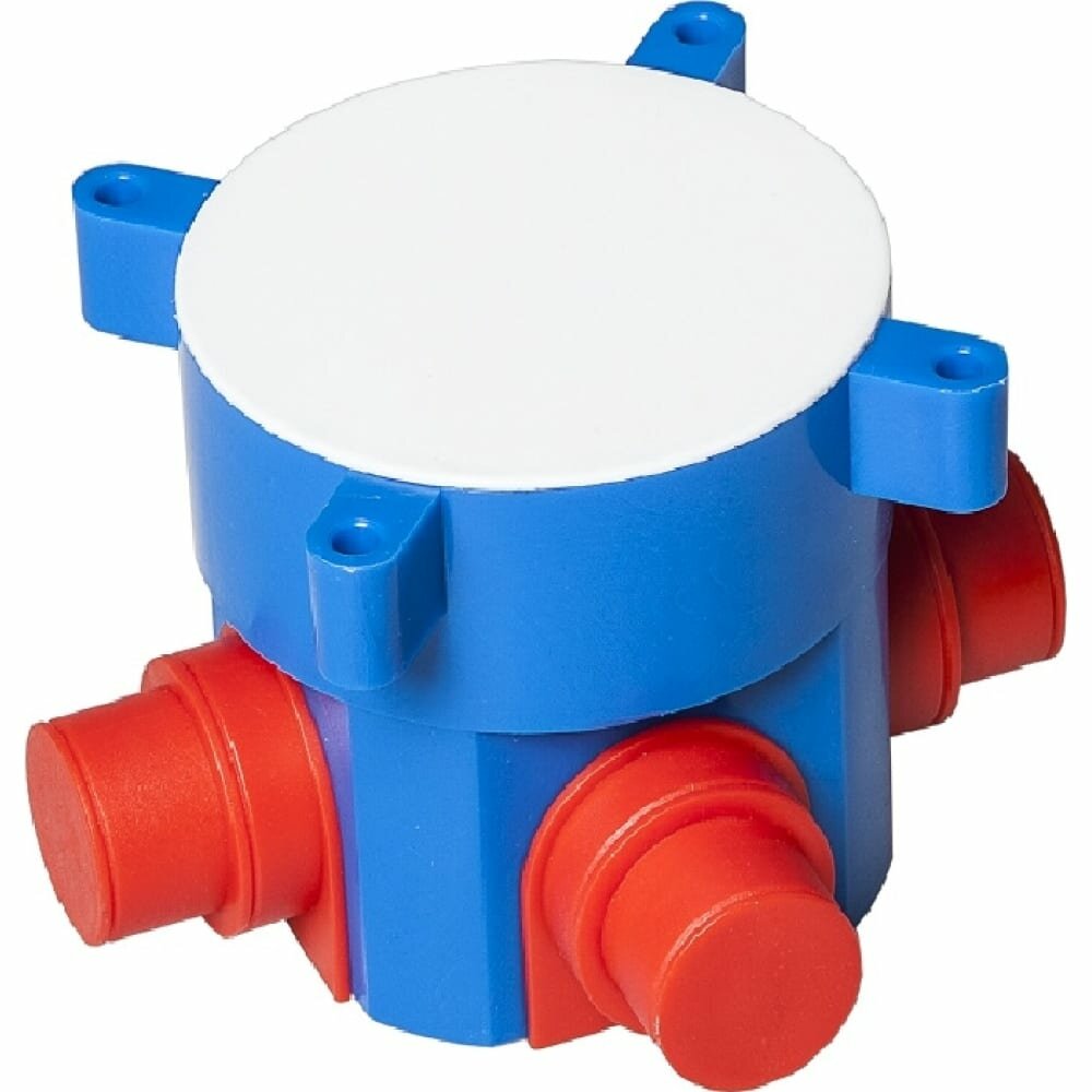 Установочная коробка Рувинил Тусо D 70 мм H72 мм для заливки в бетон с вводами 10135