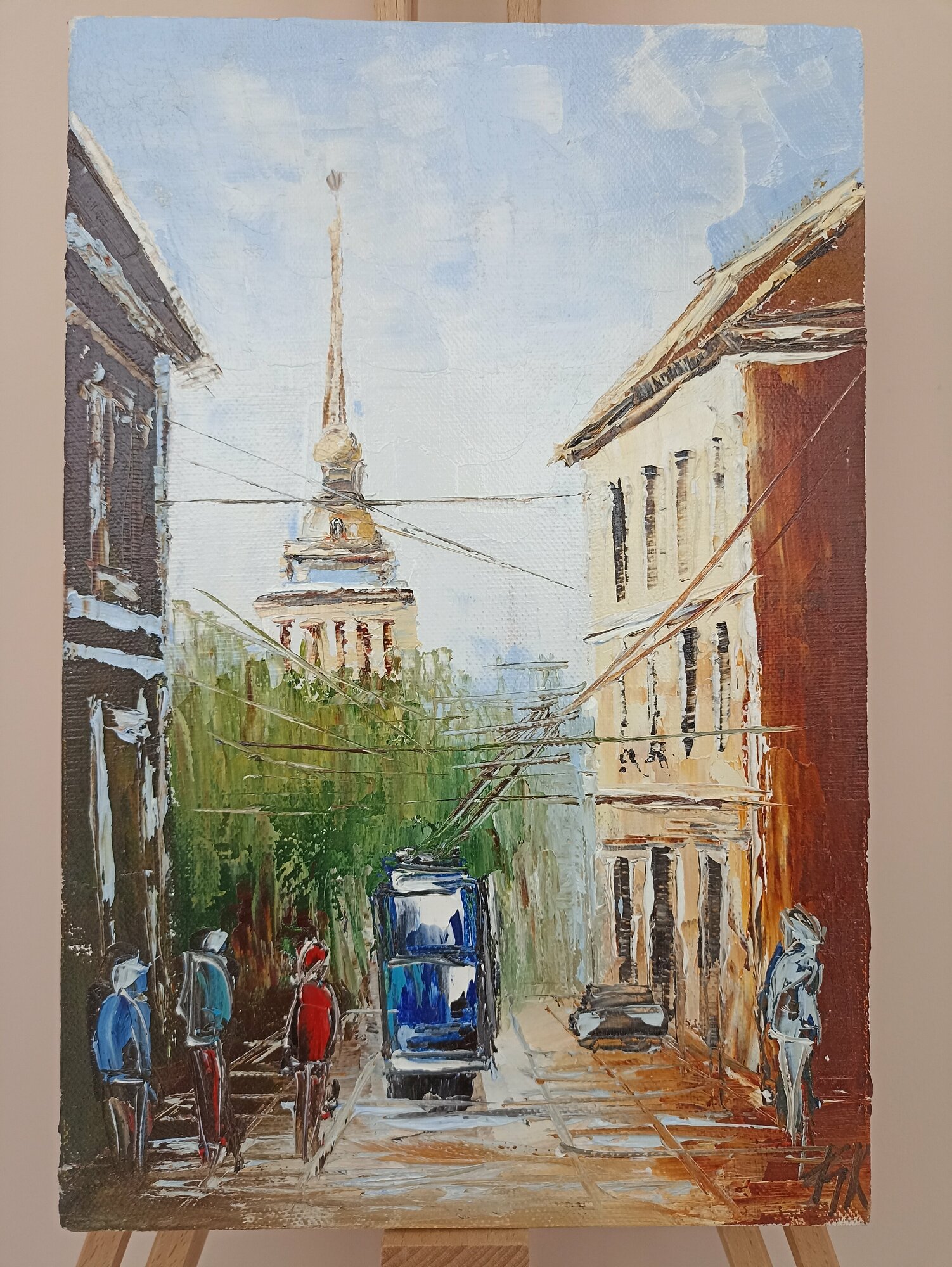 Картина масло/холст. 100% ручная работа, 100% живопись от Художественной мастерской Грёзы. Старая Москва. Картина из серии "Улочки Москвы". Размер картины 20х30 см.