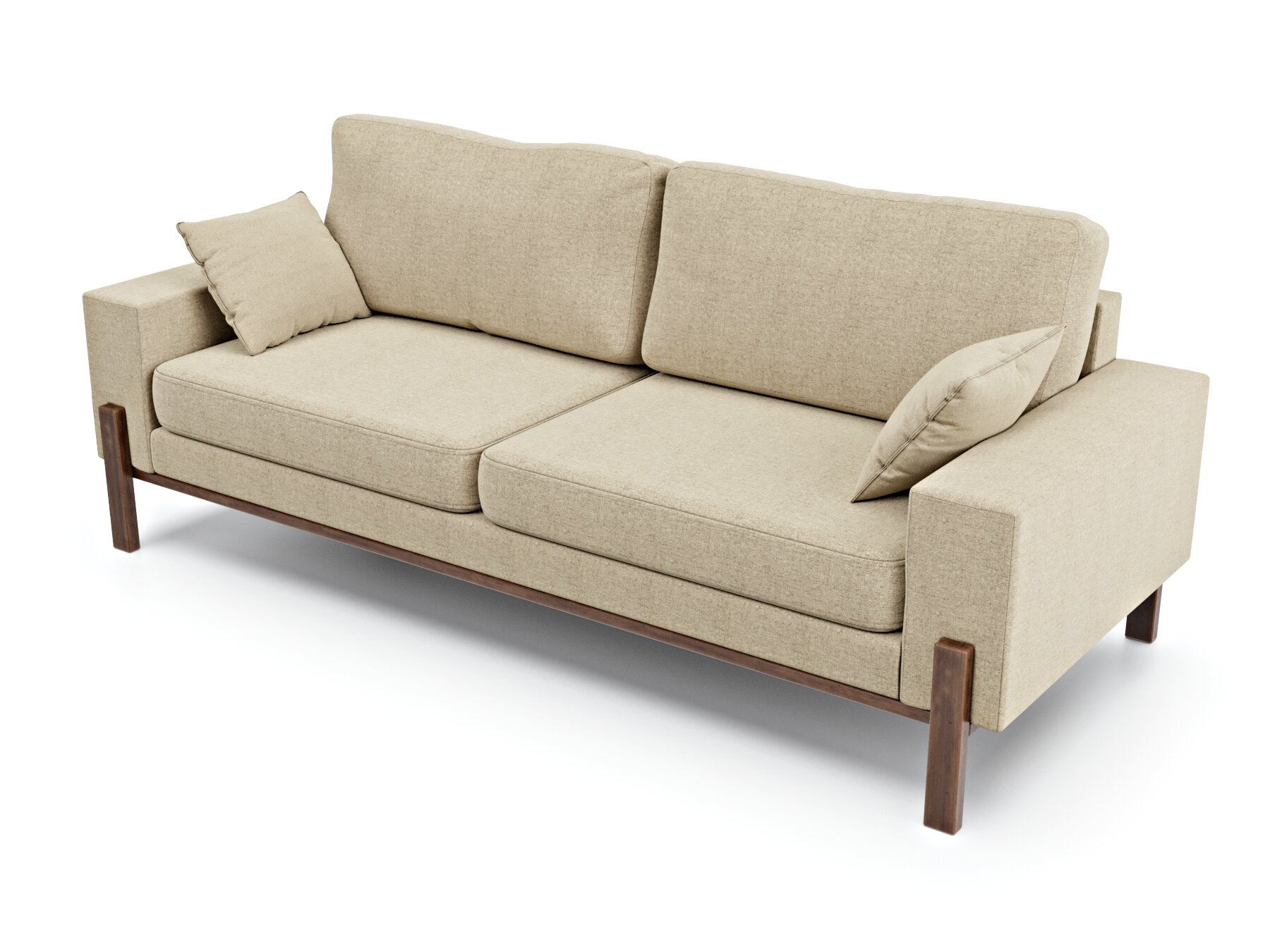 Прямой диван Arsko Хангель бежевый, рогожка, садовый, на дачу, на веранду, в террасу