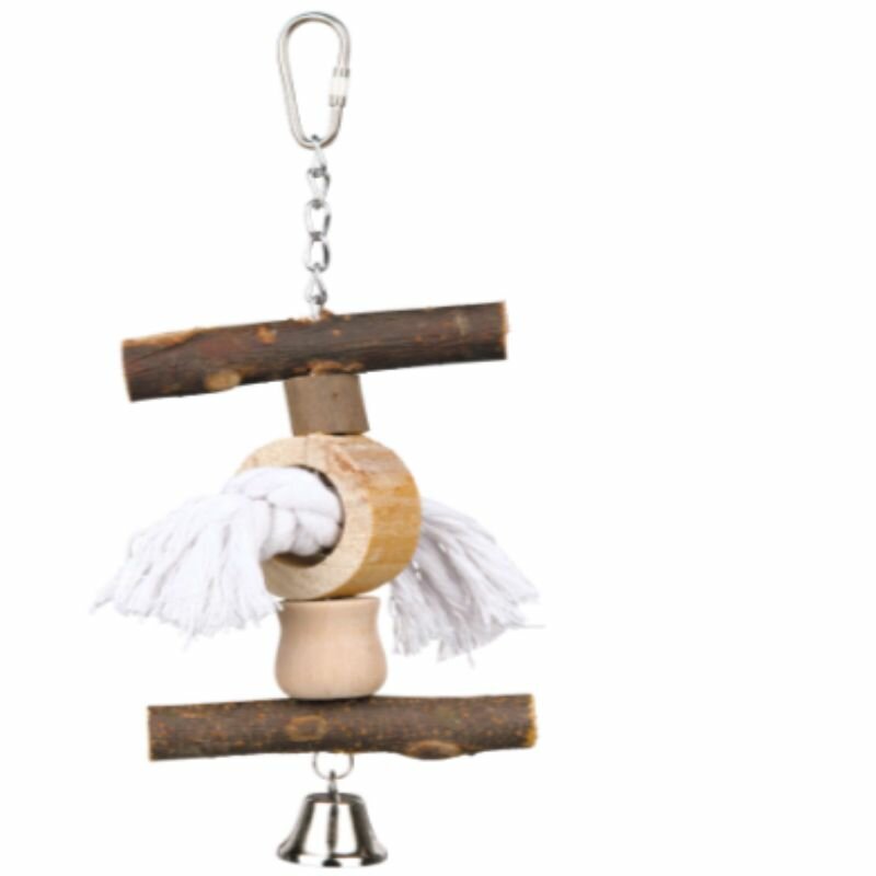 Trixie игрушка для птиц с колокольчиком и веревочкой 20см