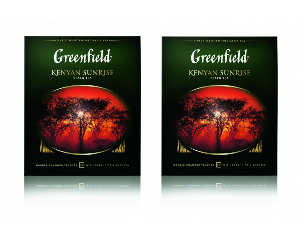 Чай черный в пакетиках Greenfield Kenyan Sunrise, 100*2 г (комплект 2 шт.) 6006005
