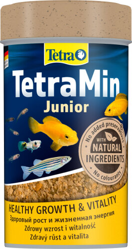 Корм основной для всех видов рыб Tetra Min Mini Junior мелкие хлопья, 100 мл