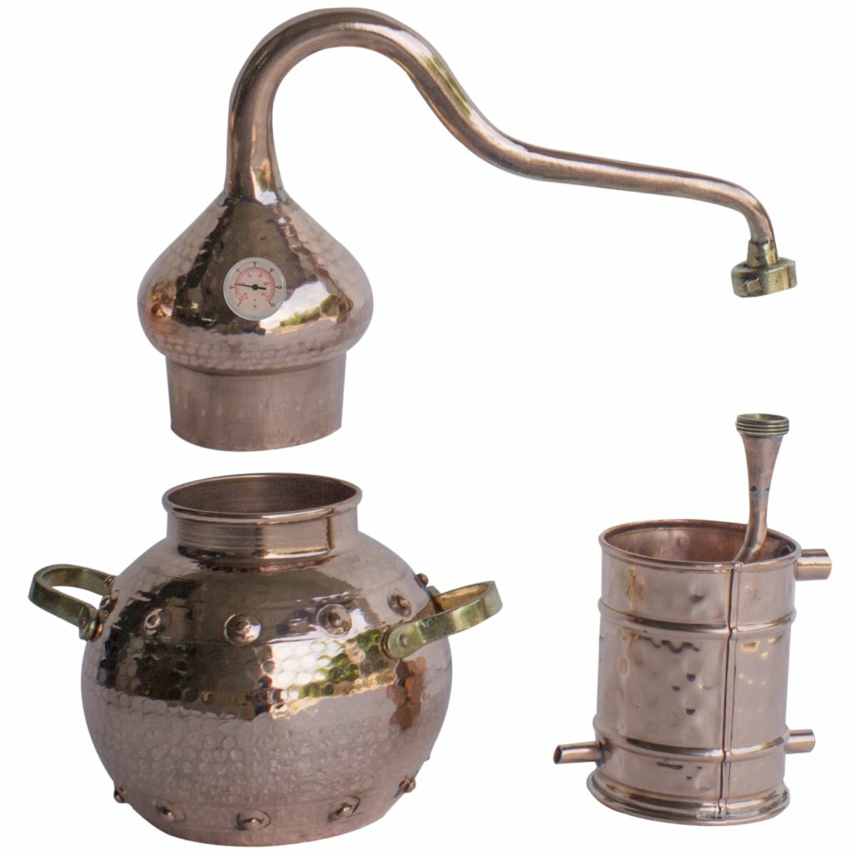 Самогонный аппарат Аламбик CopperCrafts медный "Премиум" 3 л. клепаный