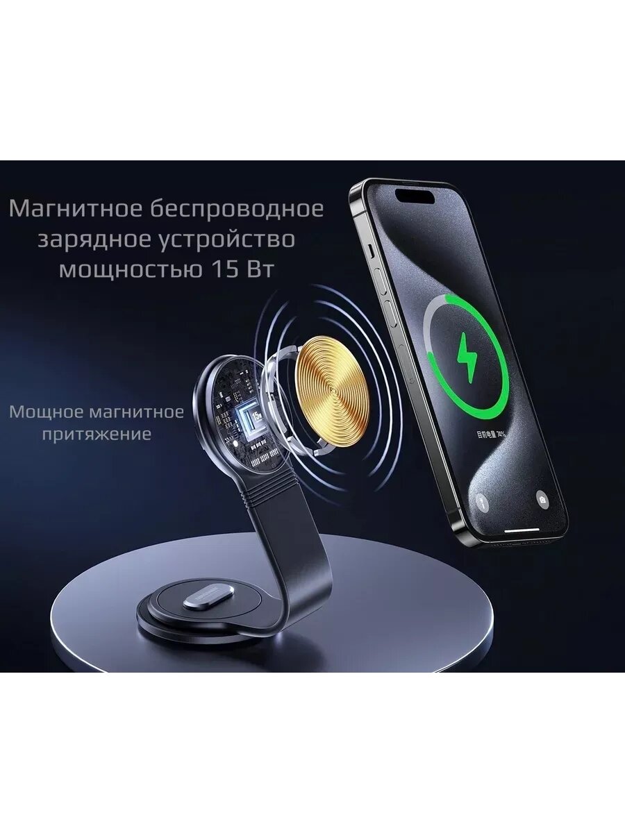 Magsafe зарядка для iphone беспроводная магнитная 15W