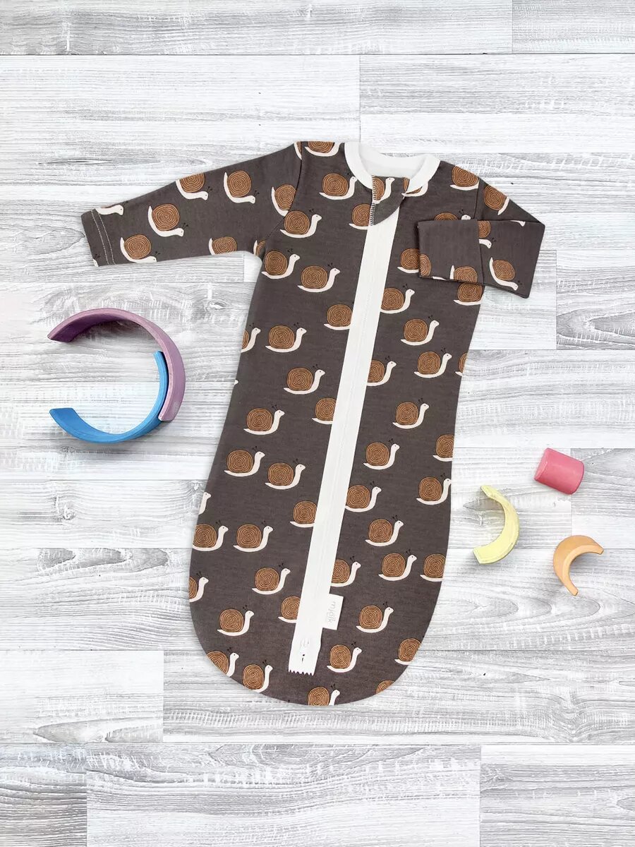 Спальный мешок-конверт Mjolk, для новорожденных, хлопок 100%, демисезонный, бежевый/коричневый