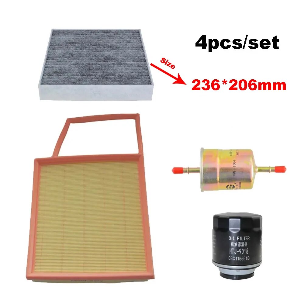Набор фильтров 4 шт. для BYD SONG PLUS 1,5 T 2020-2023/ Pro 2021/ Frigate 07 DM-i/p, Комплект фильтров для салона двигателя A/C, для свежего воздуха, топлива, газа, масла 4pcs Set B