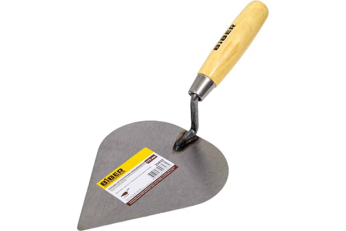 Кельма штукатурная сердцевидная 175 мм Biber 35435 тов-048272 для отделочных работ