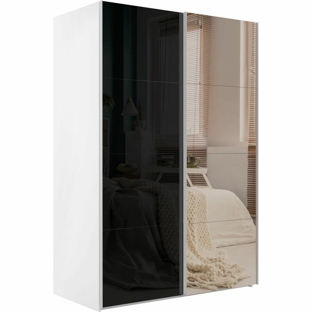 Шкаф-купе Эста 1,6, 2,2м зерк бронза/черн стекло