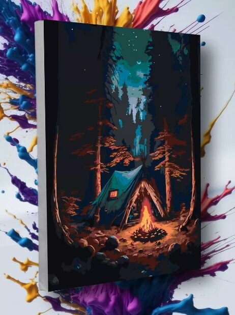Картина по номерам Кемпинг Палатка Природа Костер 40*50