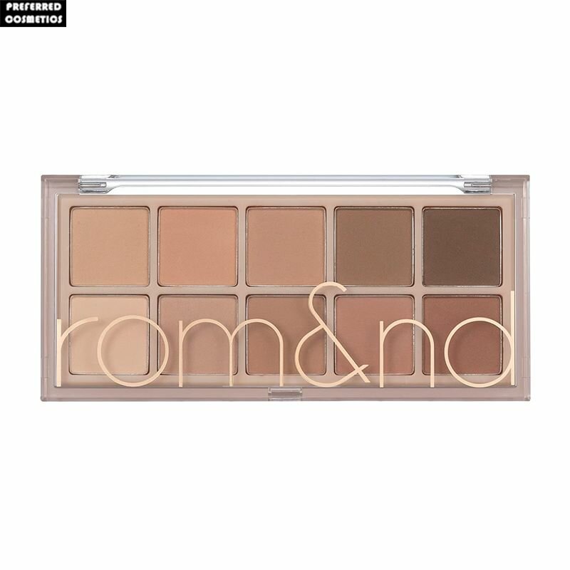 Rom&nd Палитра для макияжа глаз, Матовые и мерцающие тени для век, Сверкающие глиттеры, различные 10 оттенков, Стойкие, Высокопигментированные, легко смешиваемые, Теплые тона