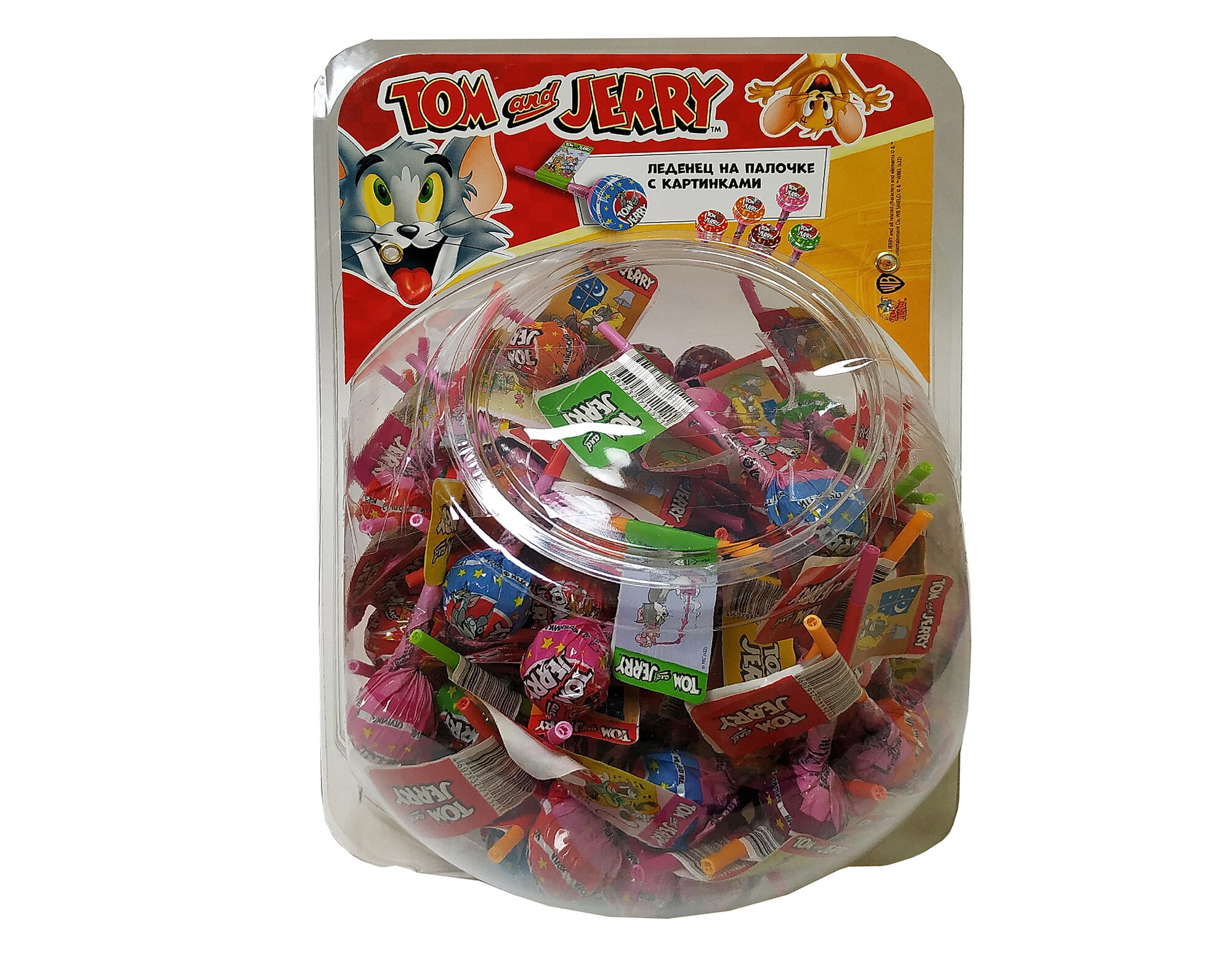 Леденец на палочке TOM and JERRY ассорти 6*120*6,2 г, упаковка сфера
