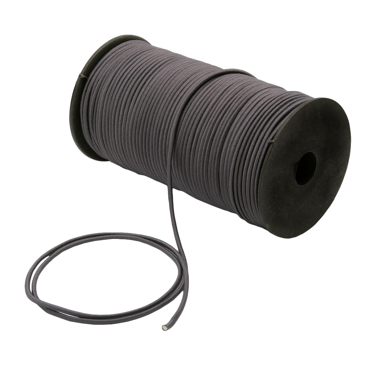 Шнур эластичный 3 мм*100 м, для рукоделия и шитья, круглый, темно-серый, Айрис