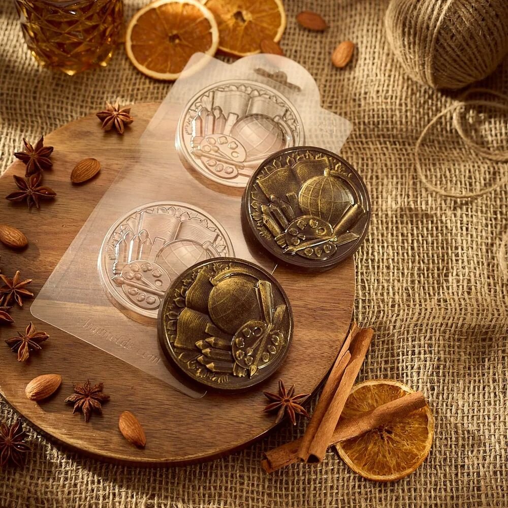 Формочка для шоколада : Медаль школьная молд из толстого пластика