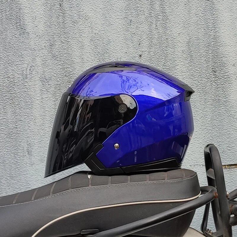 Оригинальный шлем JIEKAI для мотоцикла, двойной объектив, летний зимний шлем с Темно-синий, XXL, 16