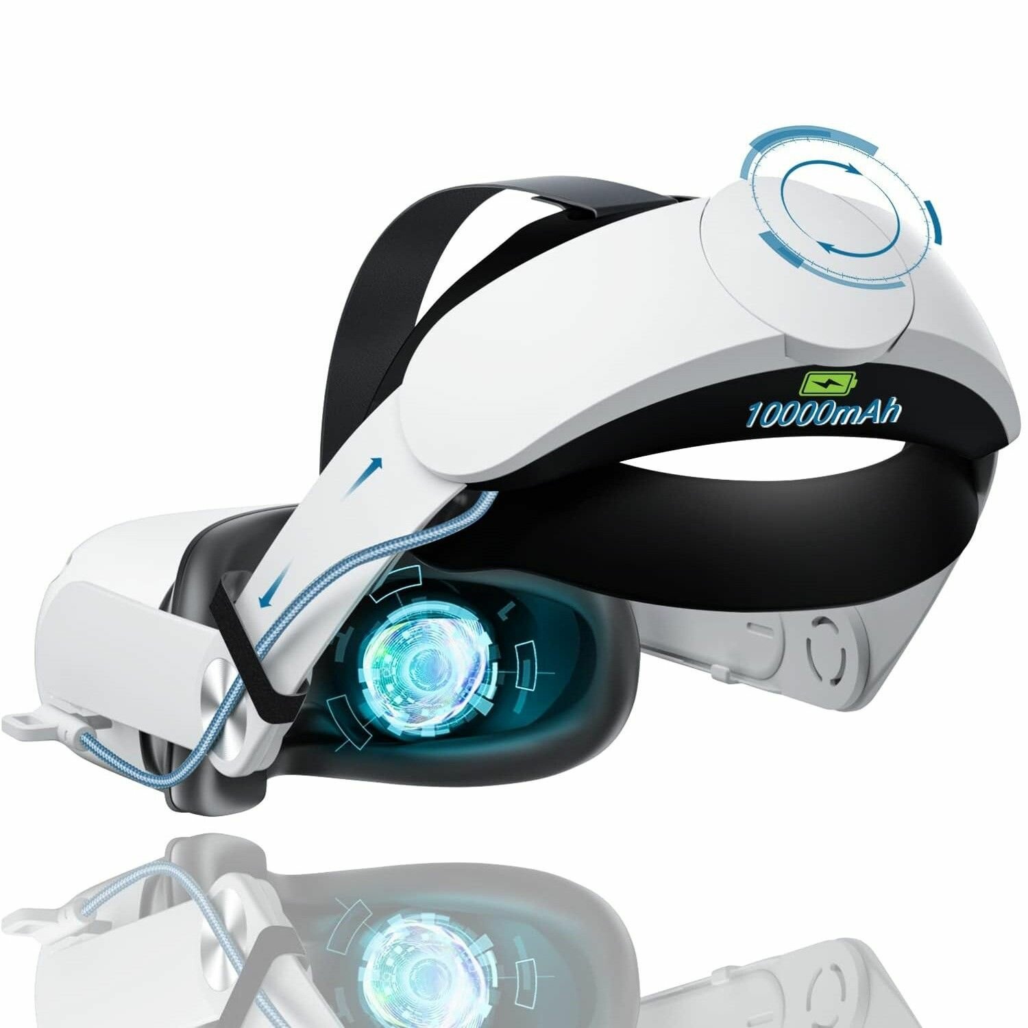 Крепление на голову для VR Oculus Quest 2, VR-аксессуар, Встроенный аккумулятор емкостью 10000 мАч