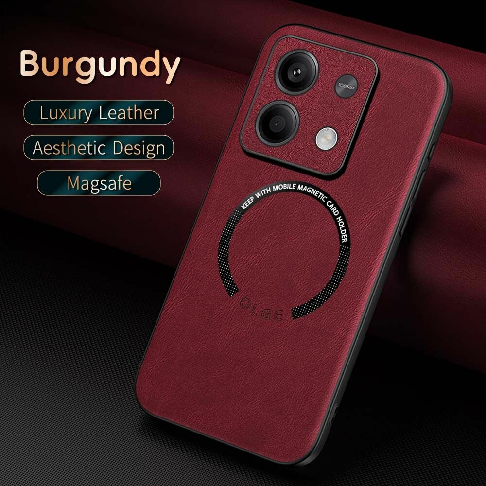 Чехол на Xiaomi Redmi Note 13 5G / Редми Нот 13 5G (Недоступно для 4G) Роскошная кожа magsafe