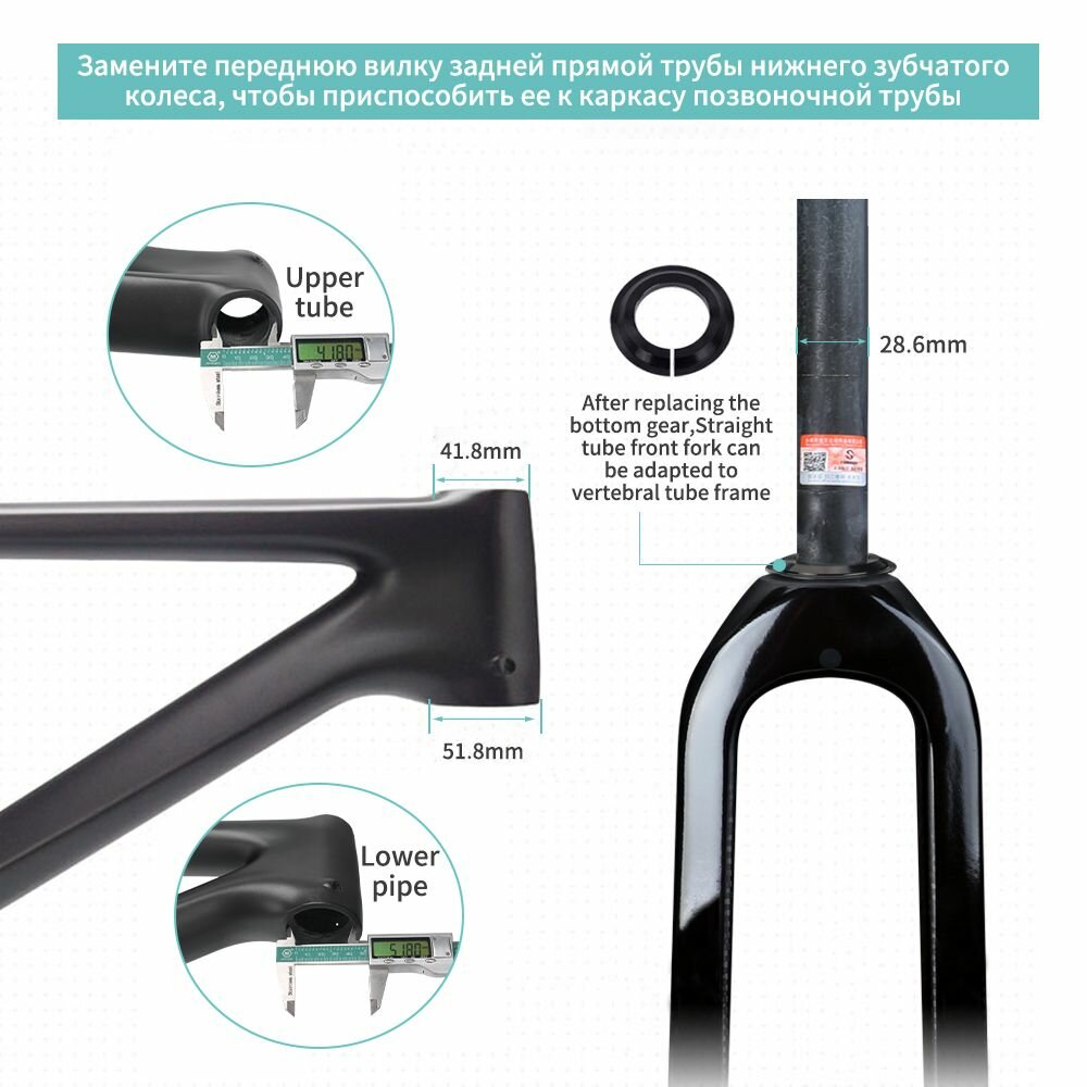 TOSEEK MTB Карбоновая вилка с прямой трубкой 26/27,5/29"560 г Легкая велосипедная вилка