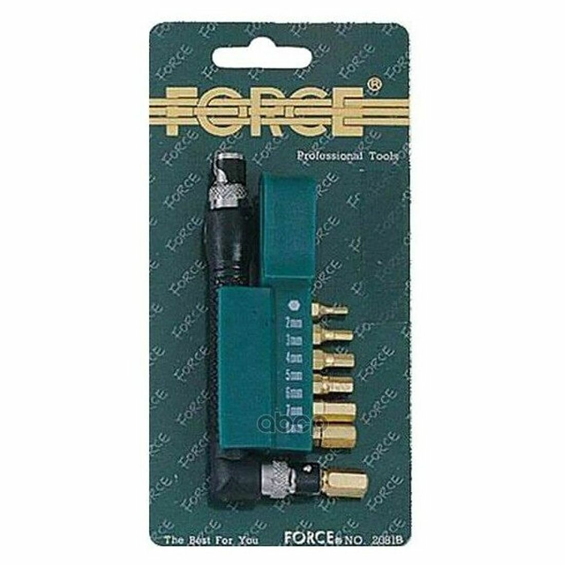 Отвертка с битами HEX 2-8 мм 1/4" 8 пр Force 2081B