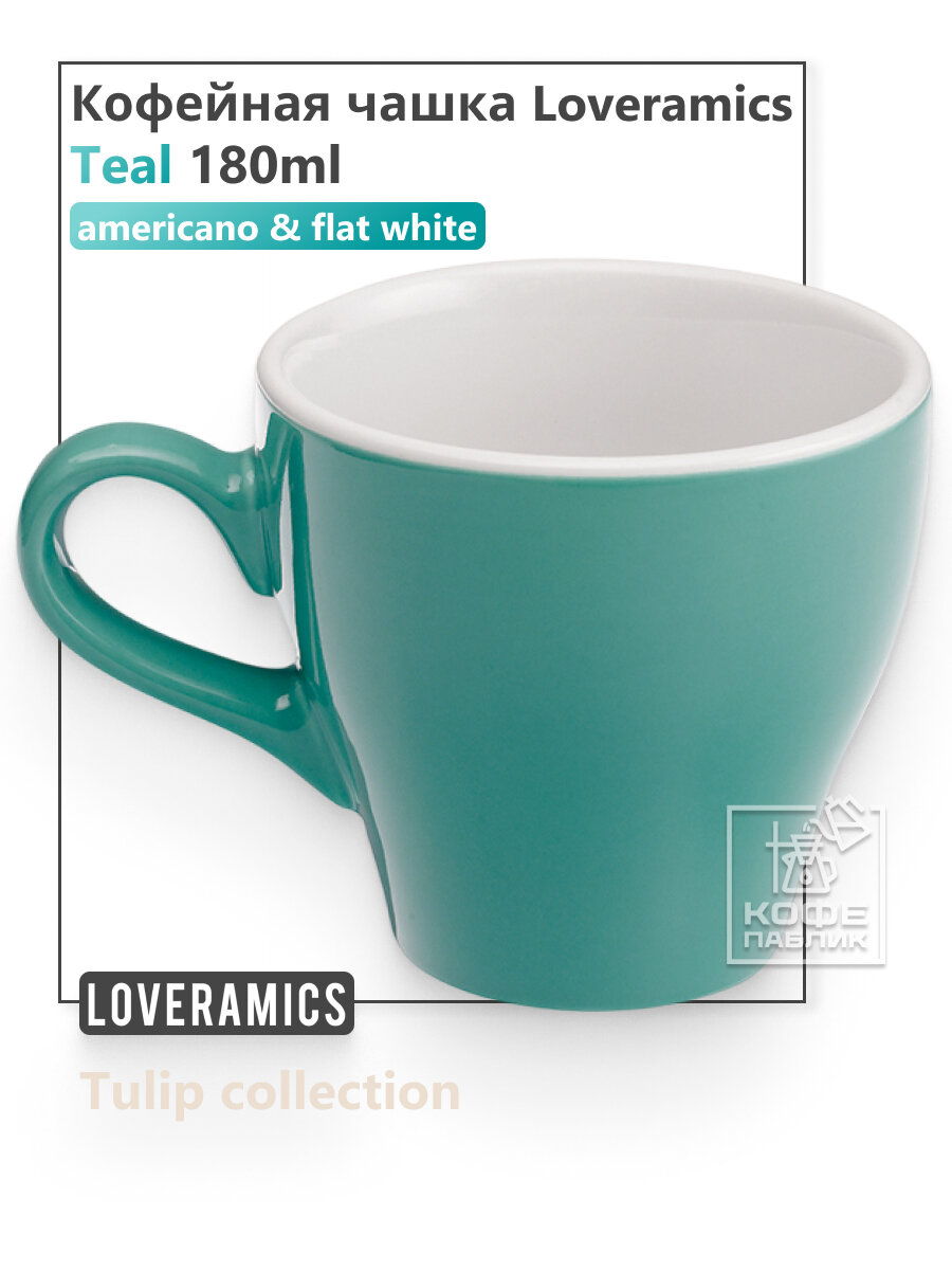 Кофейная чашка Loveramics Tulip 180 мл, цвет Teal (Бирюзовый), керамический фарфор