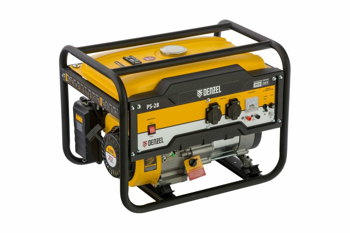 Генератор бензиновый Denzel PS 28, 2.8 кВт, 230 В, 15 л, ручной стартер