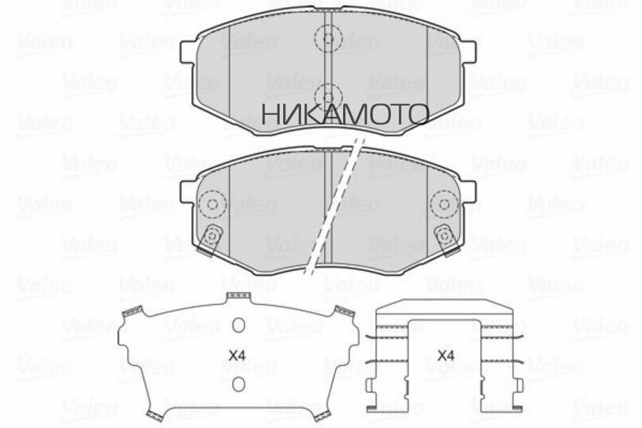 VALEO 601715 Колодки тормозные