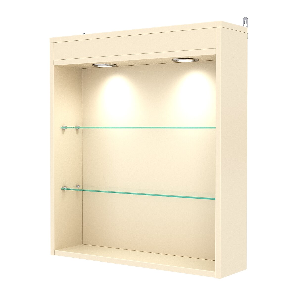 Витрина настенная №1-3Г с подсветкой, Крем Вайс. Производитель товара - компания Westcom.