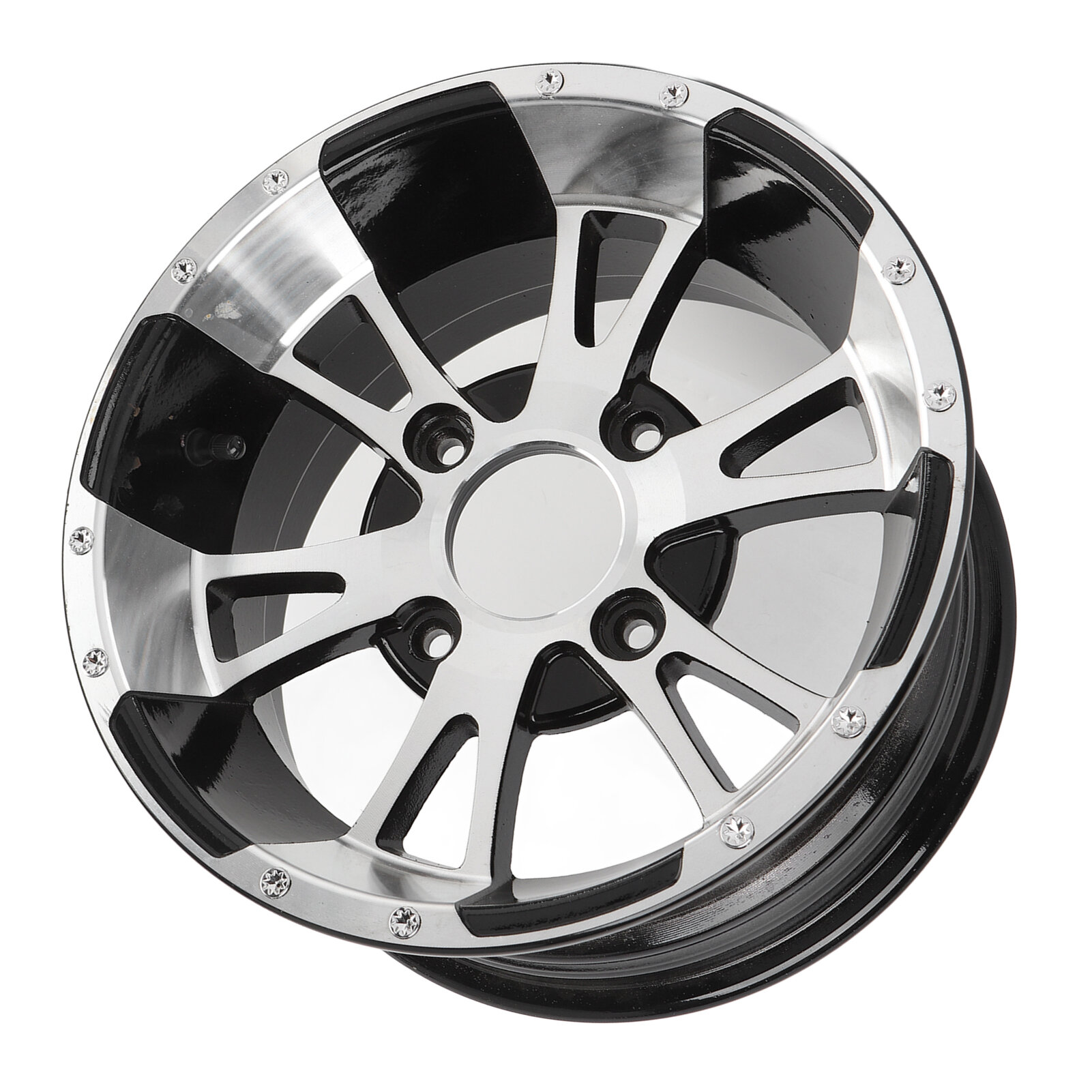 12-дюймовый обод колеса 25X8-12 26/9-12 из алюминиевого сплава с 4 отверстиями, высокая грузоподъемность, долговечный для квадроциклов, картингов, гольф-каров