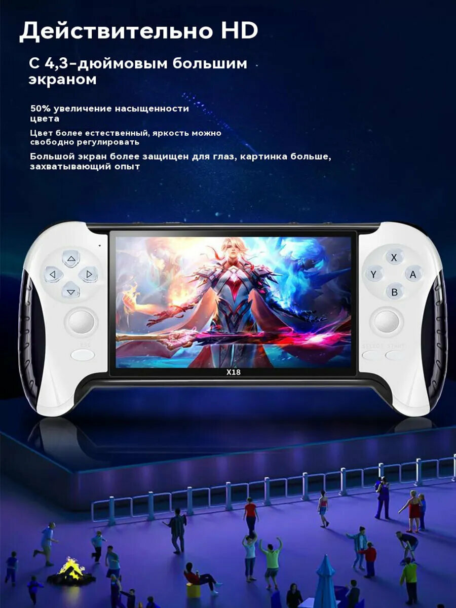 Консоль игровая портативная X18, Android, сенсорная, 4.3", слот для SD