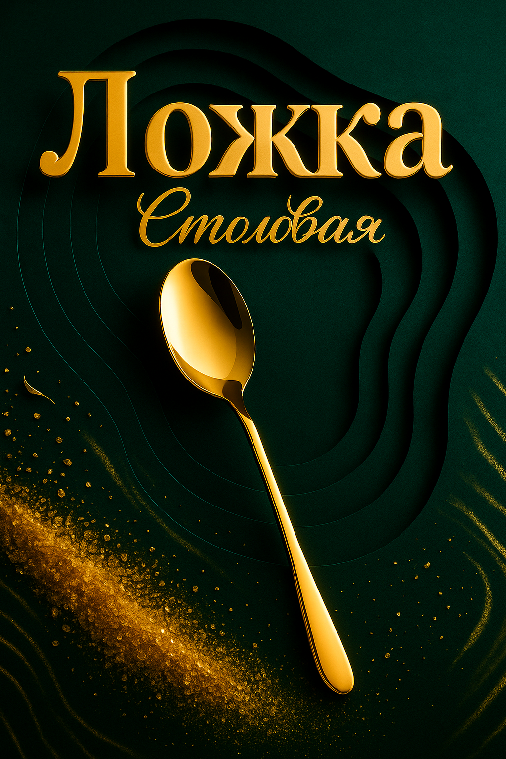 Ложка столовая из нержавеющей стали Magistro Elegance, 20,5×4,2 см, на подвесе, толщина 2 мм, цвет золотой