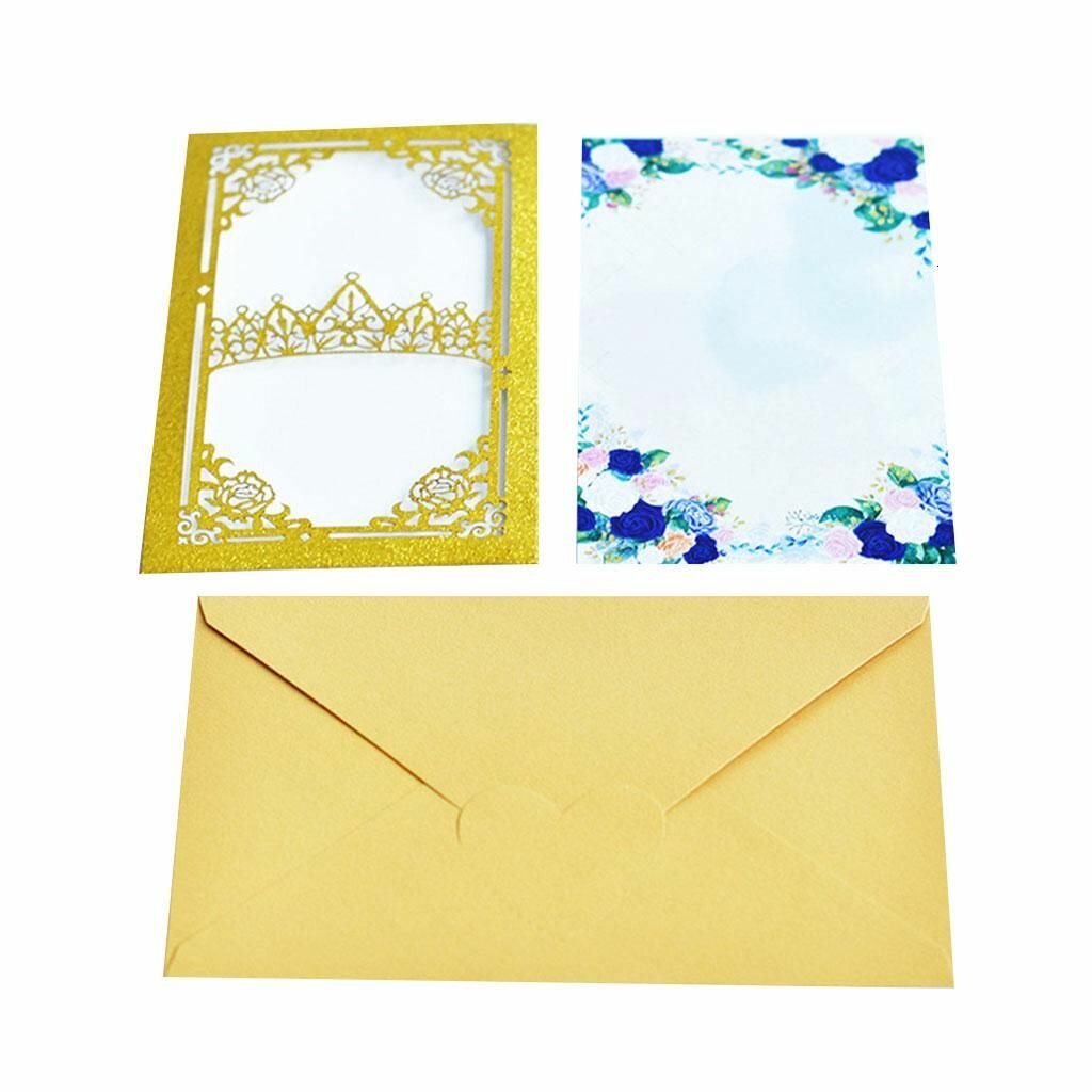 Креативное пригласительное письмо в западном стиле на свадьбу-золото