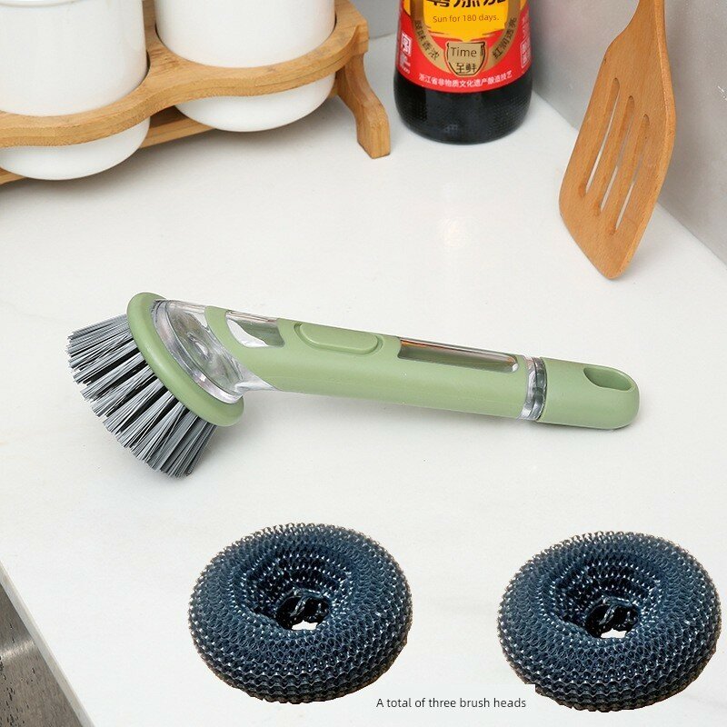 Кухонная щетка с длинной ручкой для мытья посуды, автоматическое дозирование жидкости, щетка для мытья посуды, бытовая