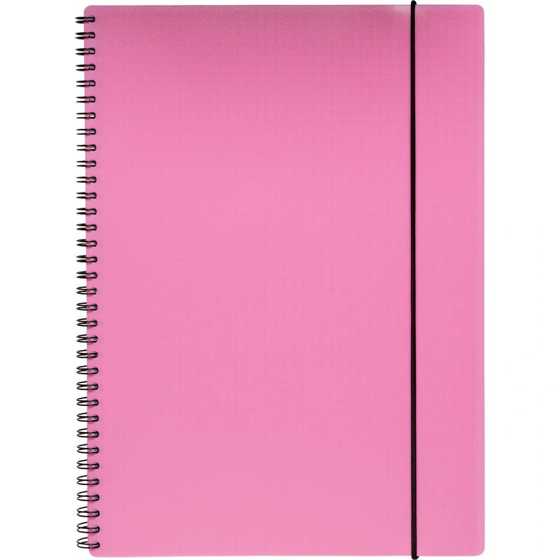 Бизнес-тетрадь Тетрадь Attache Neon А4 96л кл. спираль, обл. пластик, розовый
