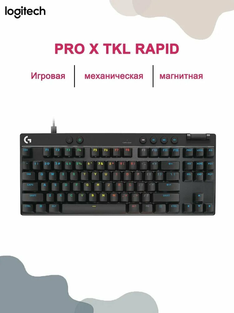 Logitech G Игровая клавиатура проводная PRO X TKL RAPID, Английская раскладка, черный