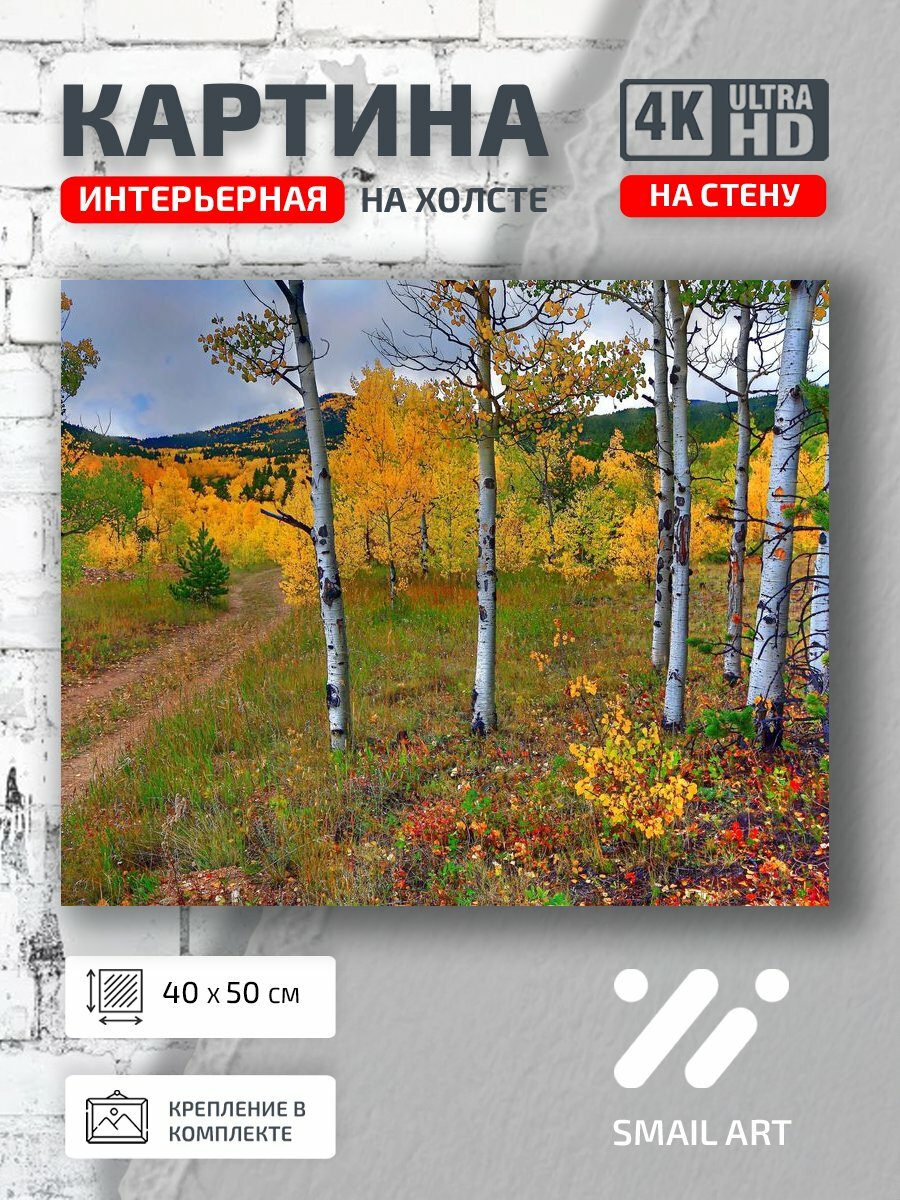 Картина на холсте интерьерная 40 на 50 на стену Роща Landscape для кабинета пейзаж интерьер