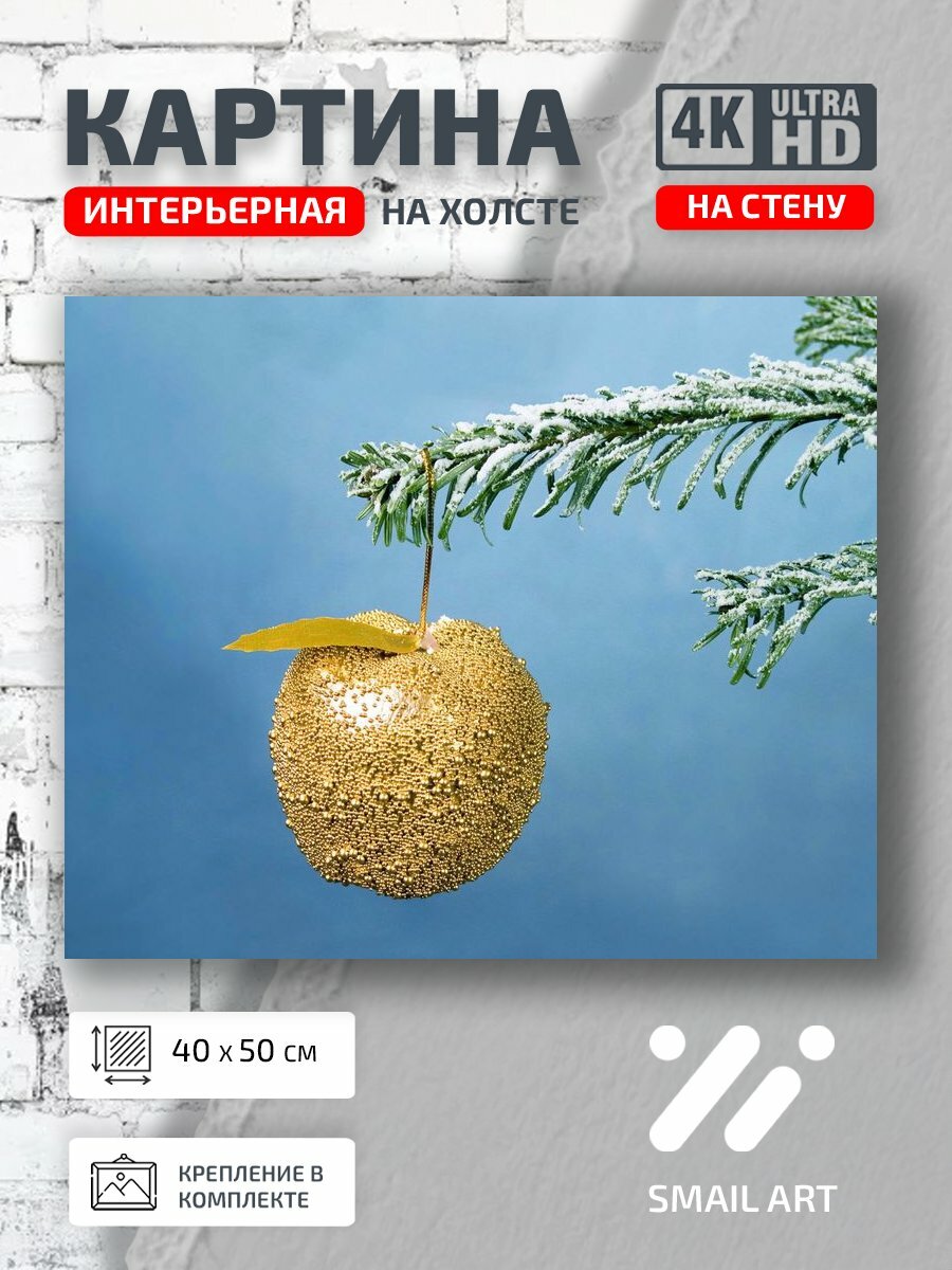 Картина на холсте интерьерная 40 на 50 на стену Яблоко Mood для офиса атмосфера интерьер