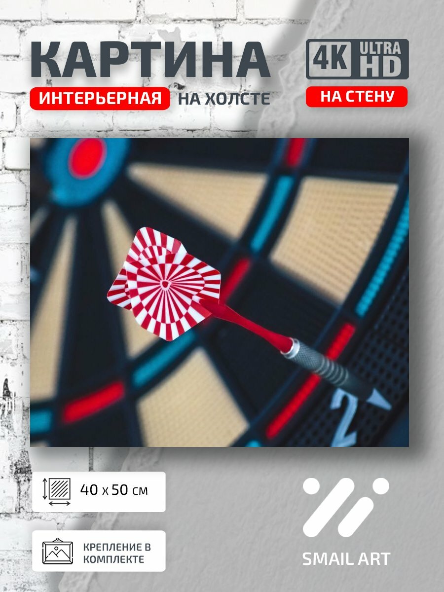 Картина на холсте интерьерная 40 на 50 на стену Дротики Mood для гостиной атмосфера декор
