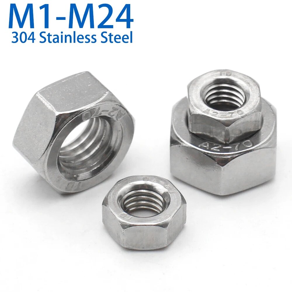 Гайки шестигранные M4 x 25pcs из нержавеющей стали