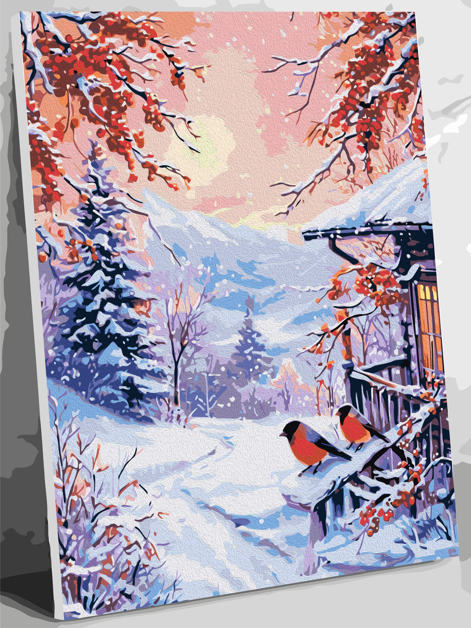 Картина по номерам Зимний пейзаж Новый год Рождество