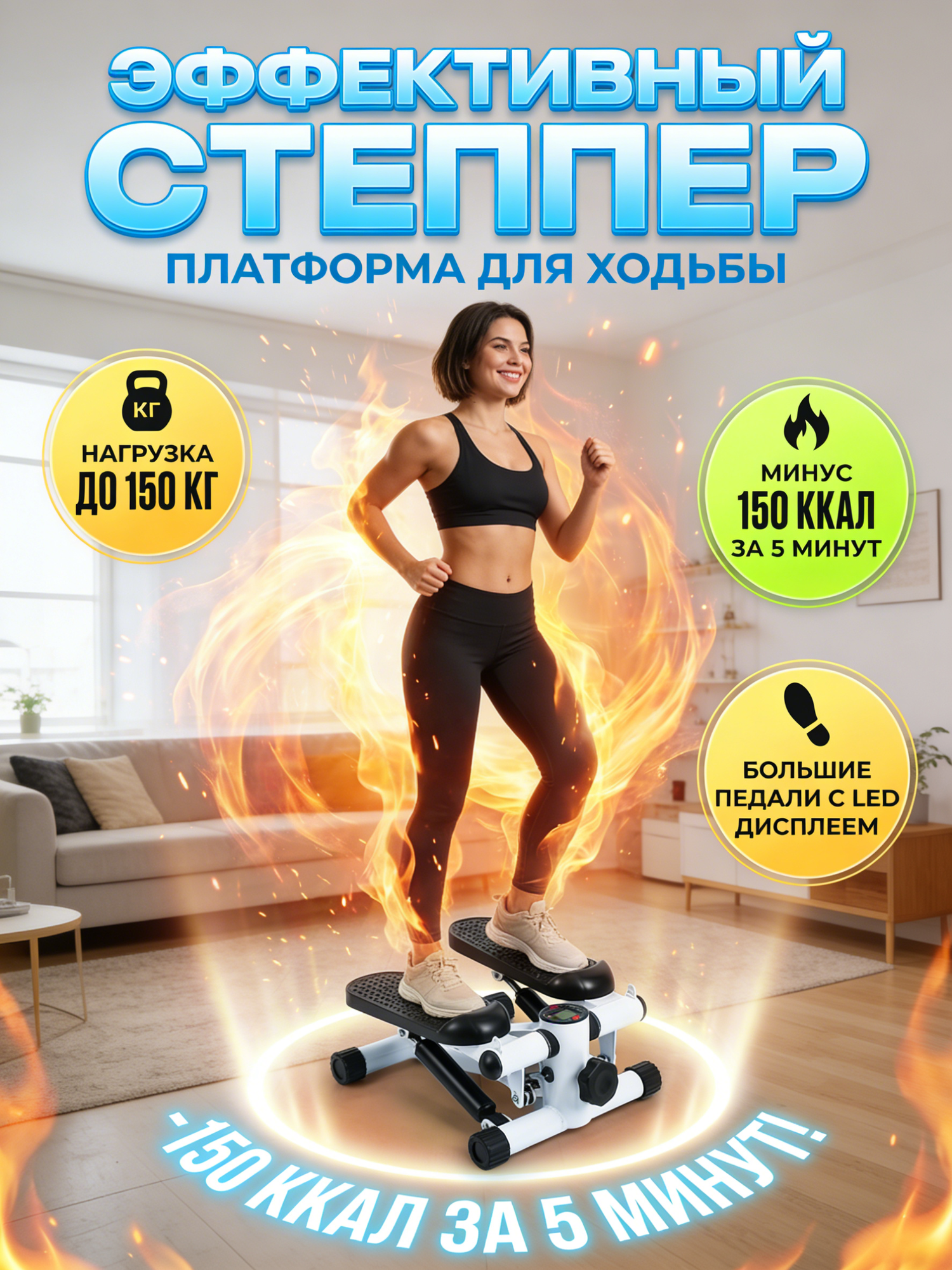 Степпер тренажер для похудения с эспандерами，На следующий день отправка