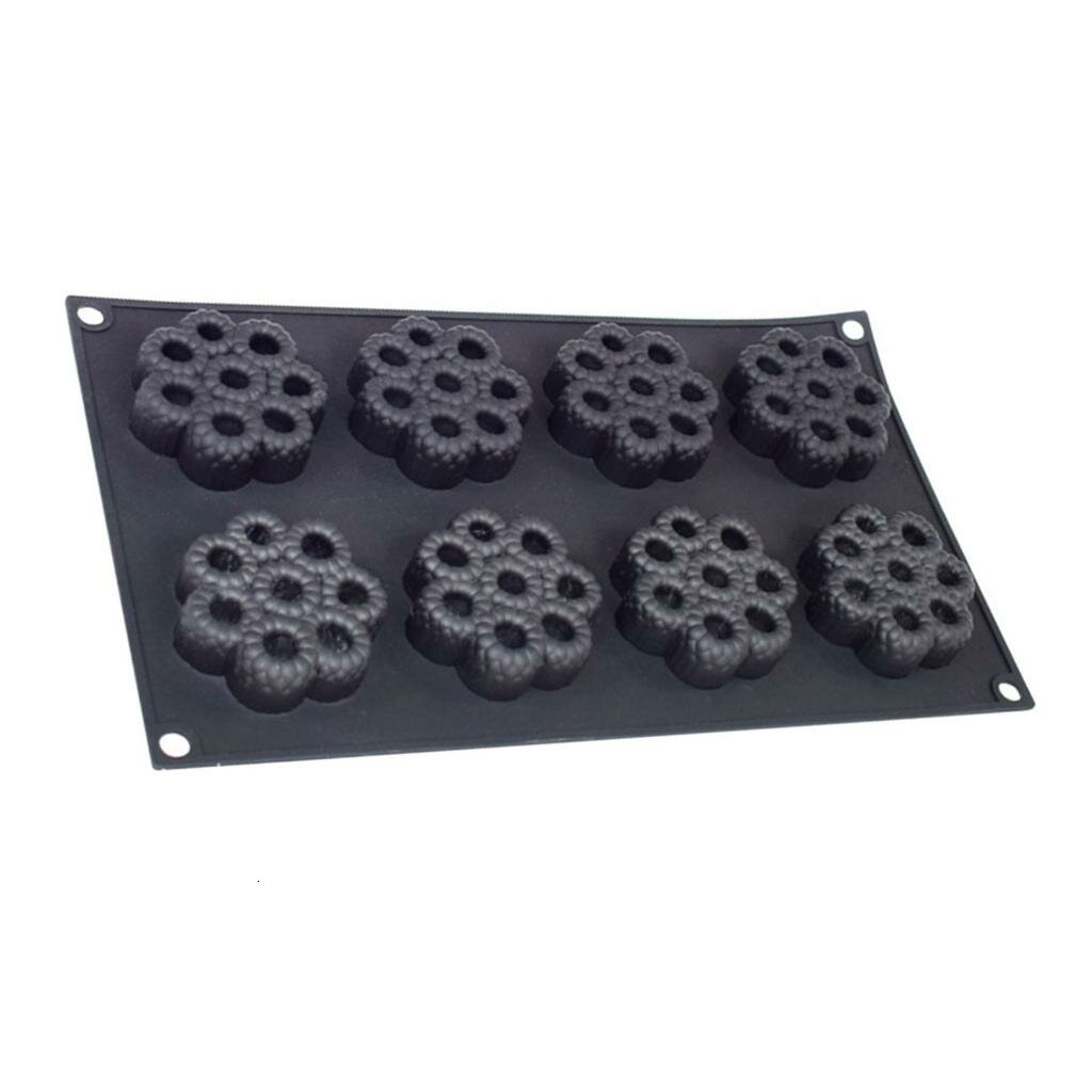 Силиконовые формы для тартов, 8 гнёзд, Черный