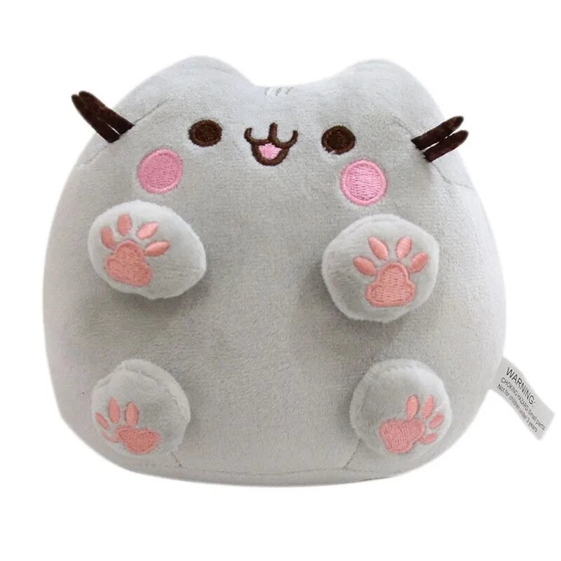 Мягкая игрушка "Pusheen the Cat" (Кот Пушин) с мороженое 15 см, серый